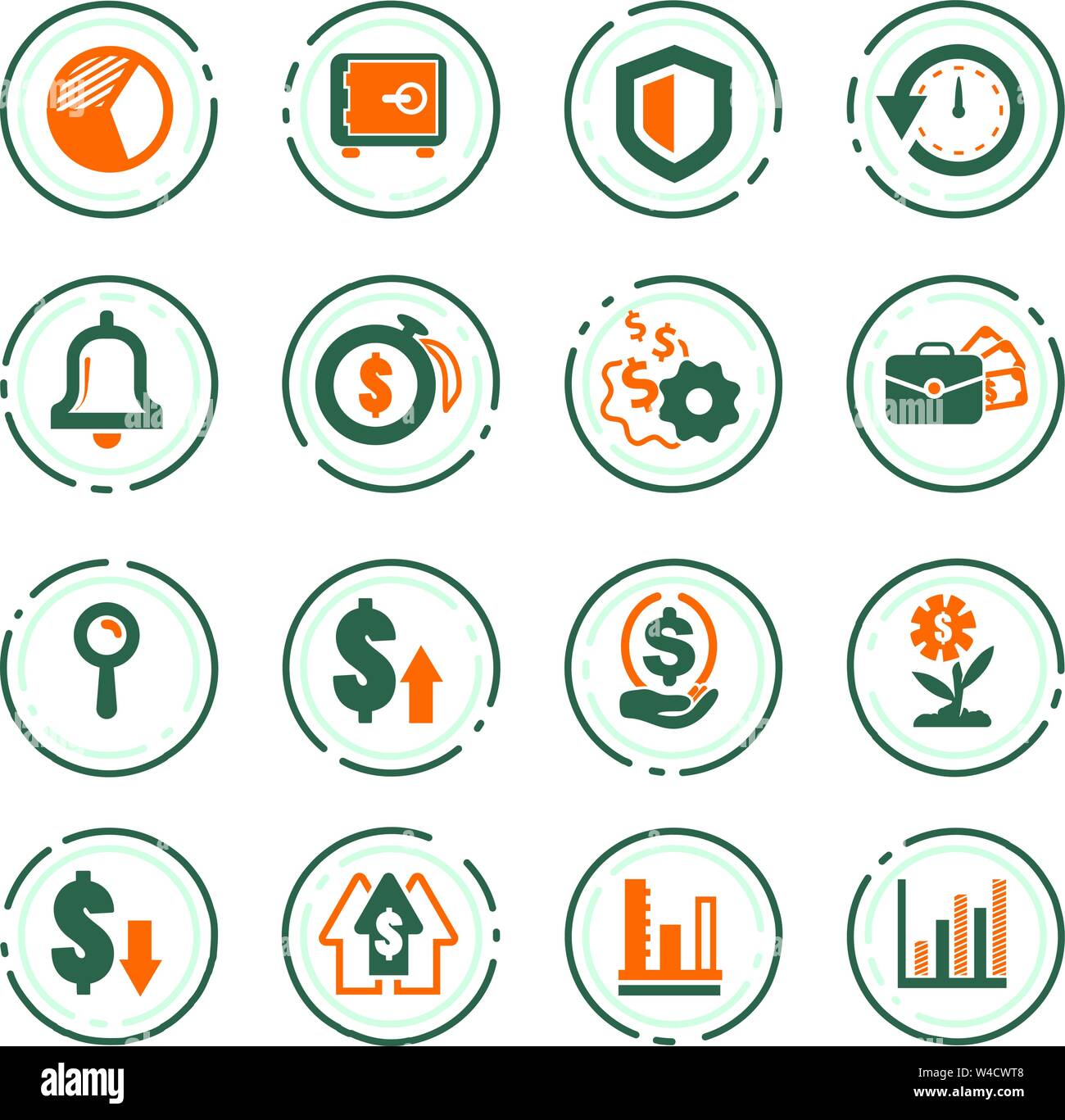 Business color vector icons for user interface design Stock Vector ...