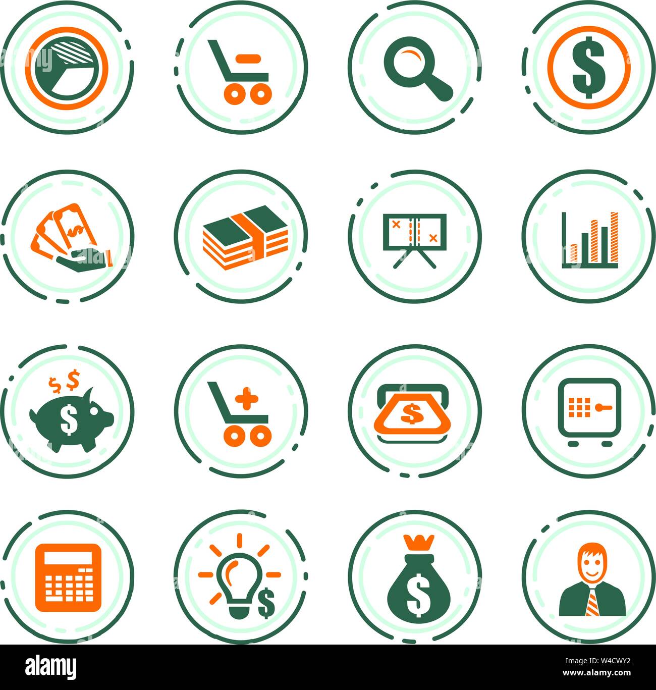 Business color vector icons for user interface design Stock Vector ...