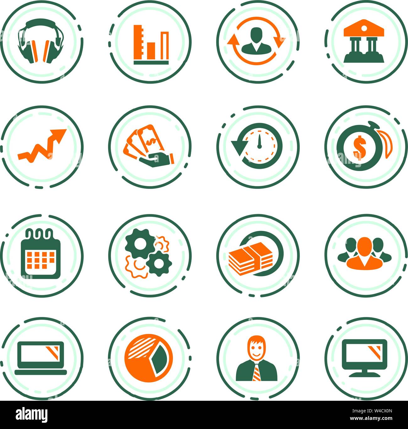 Business management and human resources color vector icons for user ...