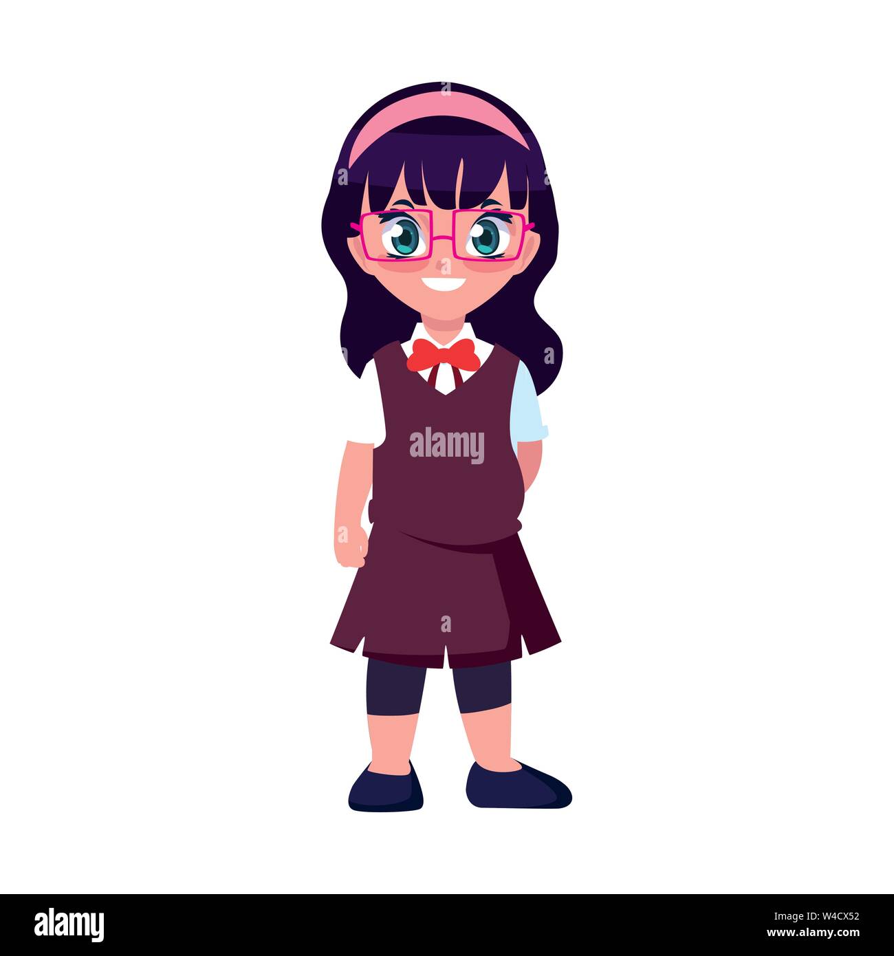 cute little girl standing character vector illustration Stock Vector ...