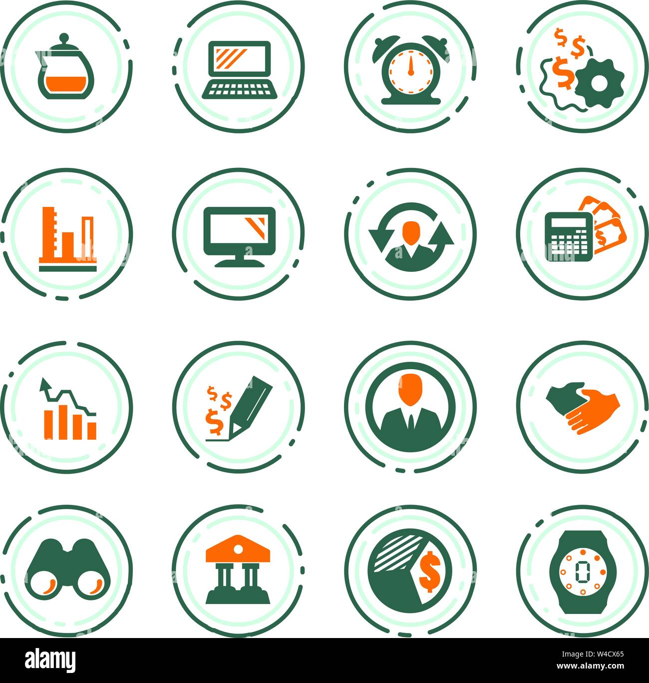 Business management and human resources color vector icons for user ...