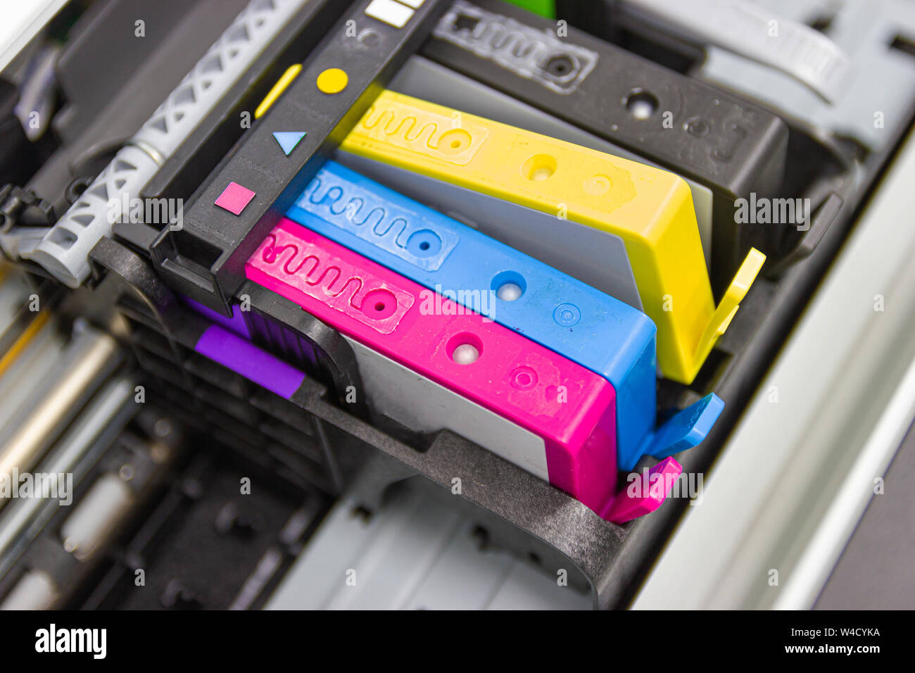 the color printer inkjet cartridge of the printer inject Stock Photo ...