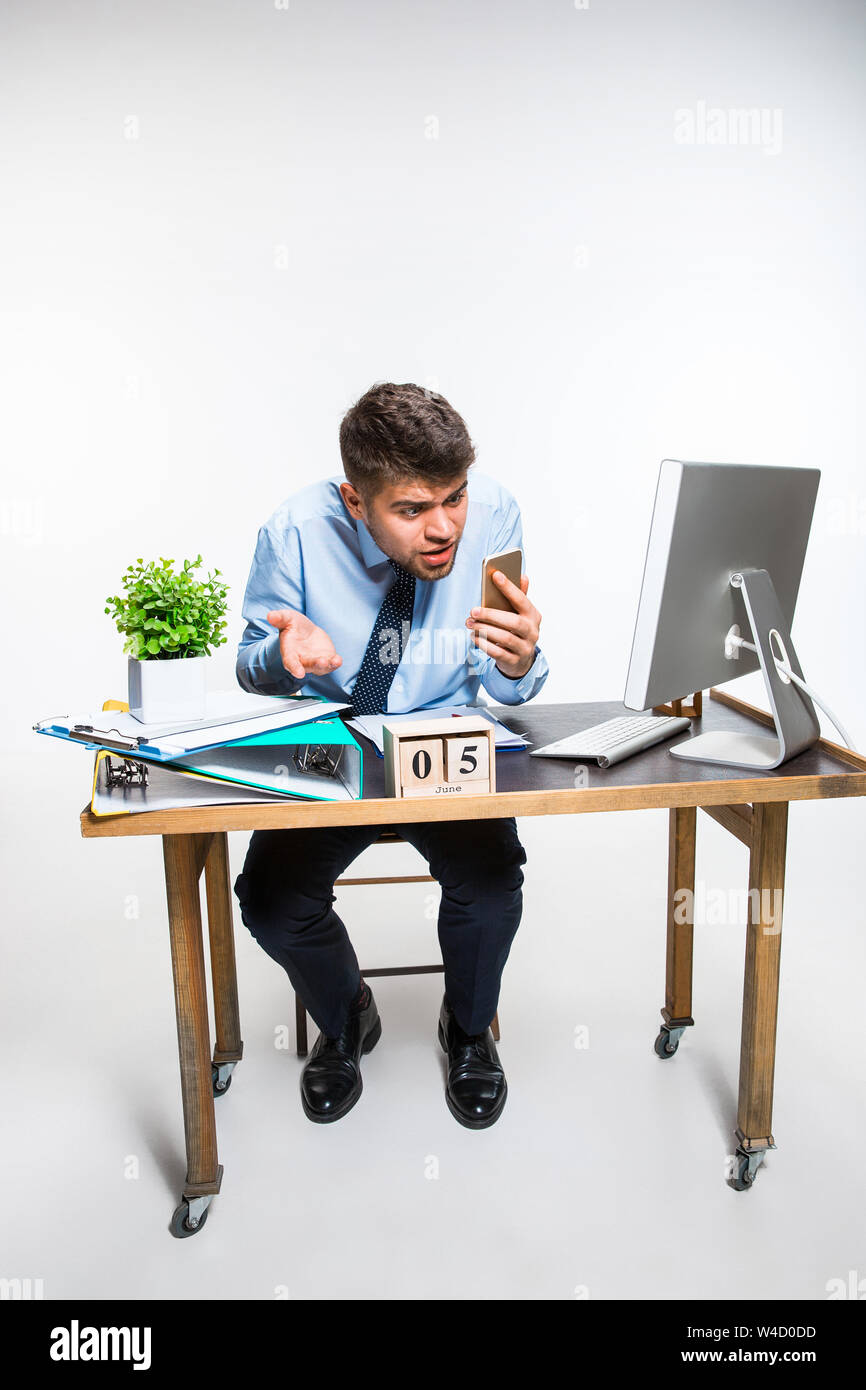 The young man getting awful, shocking message. Can't believe his eyes ...