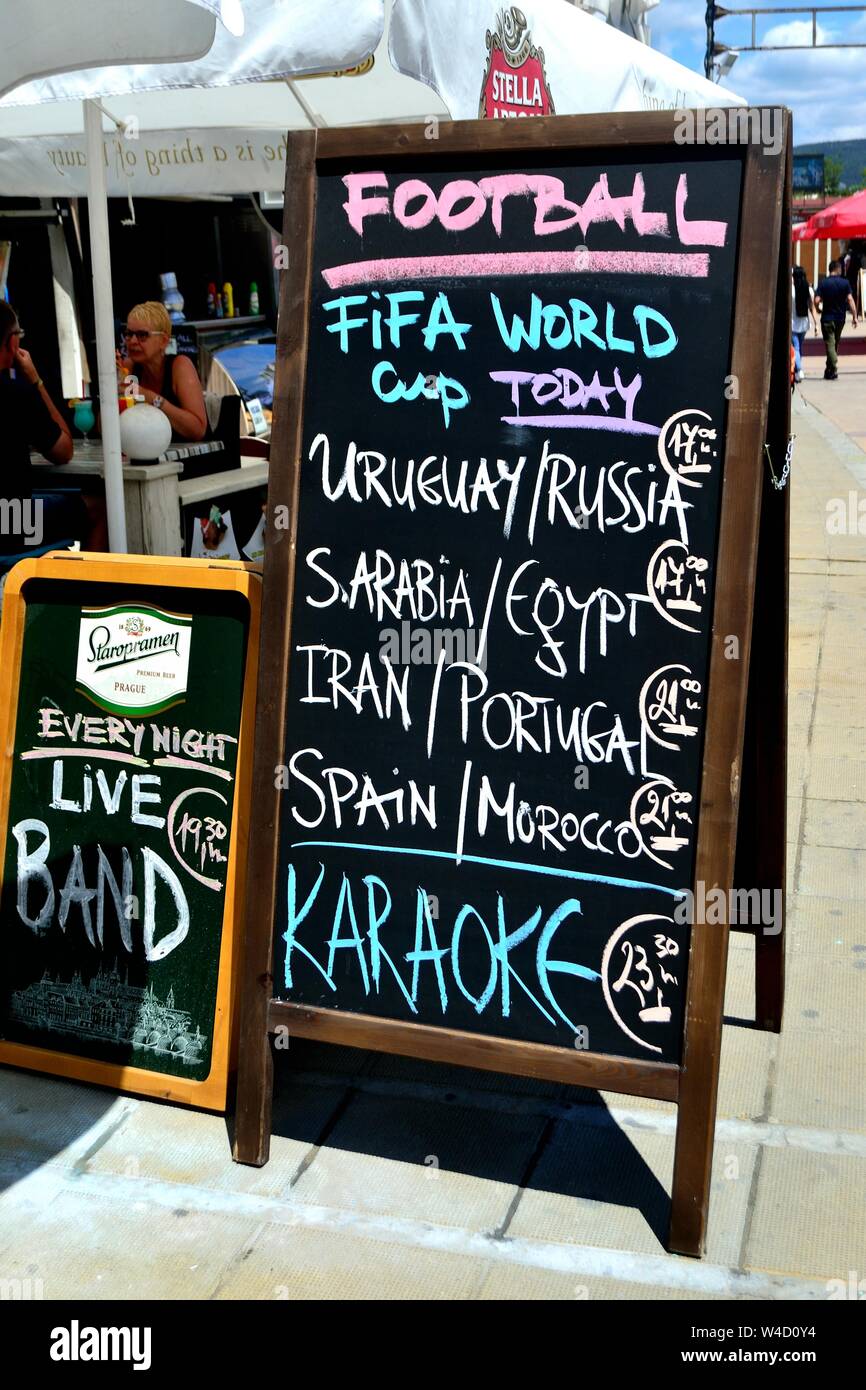 World cup - Restaurant in SUNNY BEACH - Black Sea - BULGARIA Stock ...
