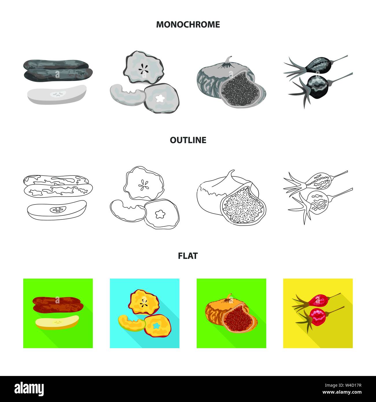 Vector design of food and raw symbol. Set of food and nature vector ...