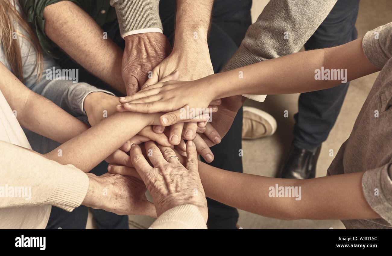 Many hands circle hi-res stock photography and images - Alamy