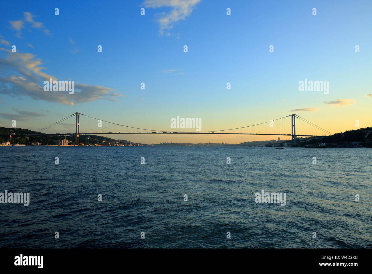 Bosphorus Bridge, Istanbul. A view of Istanbul Bosphorus at sunset ...