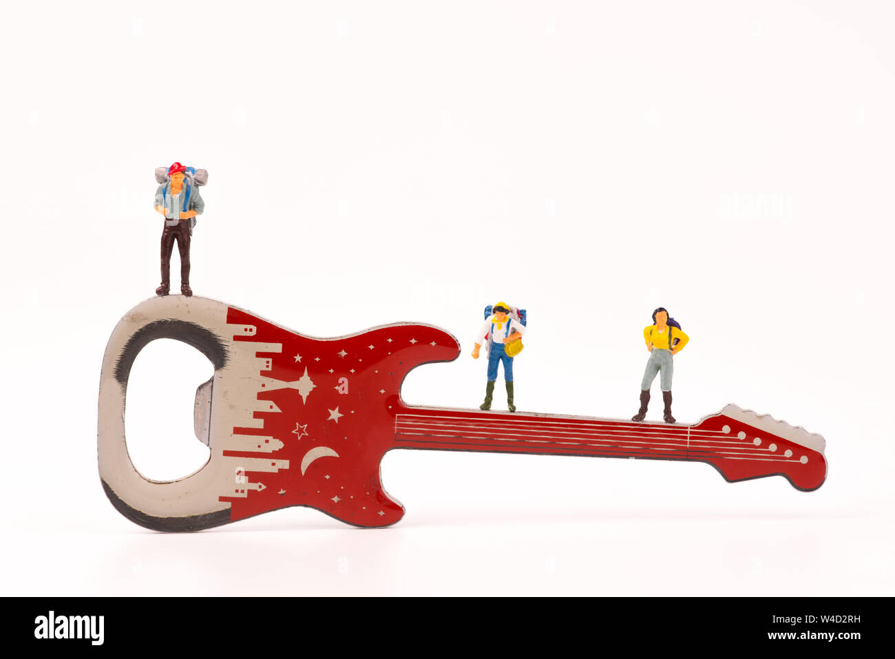 Happy man backpack standing Cut Out Stock Images & Pictures - Alamy