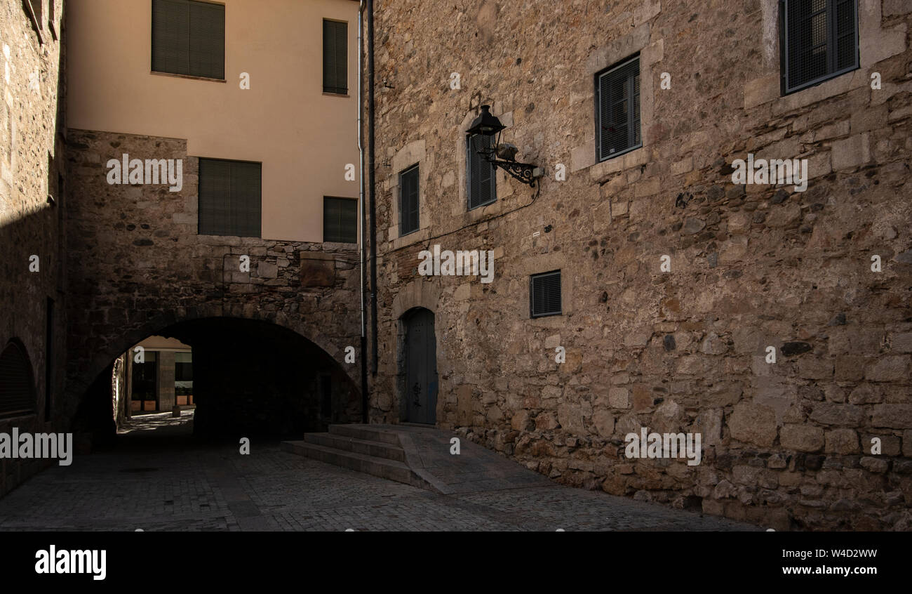 view of the streets in girona Stock Photo - Alamy