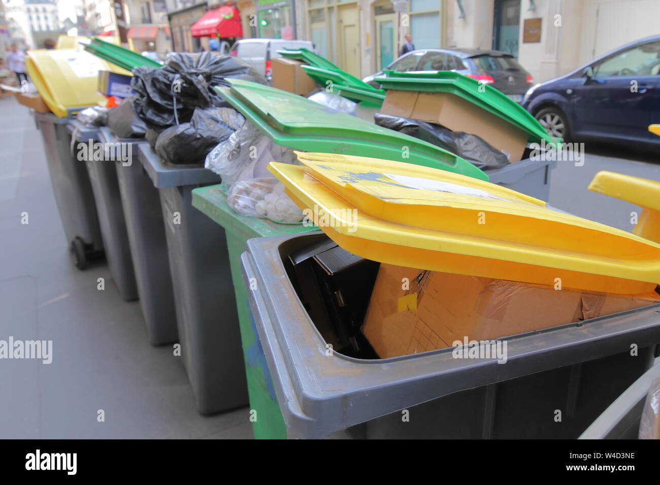 Public rubbish collection bin Paris France Stock Photo - Alamy