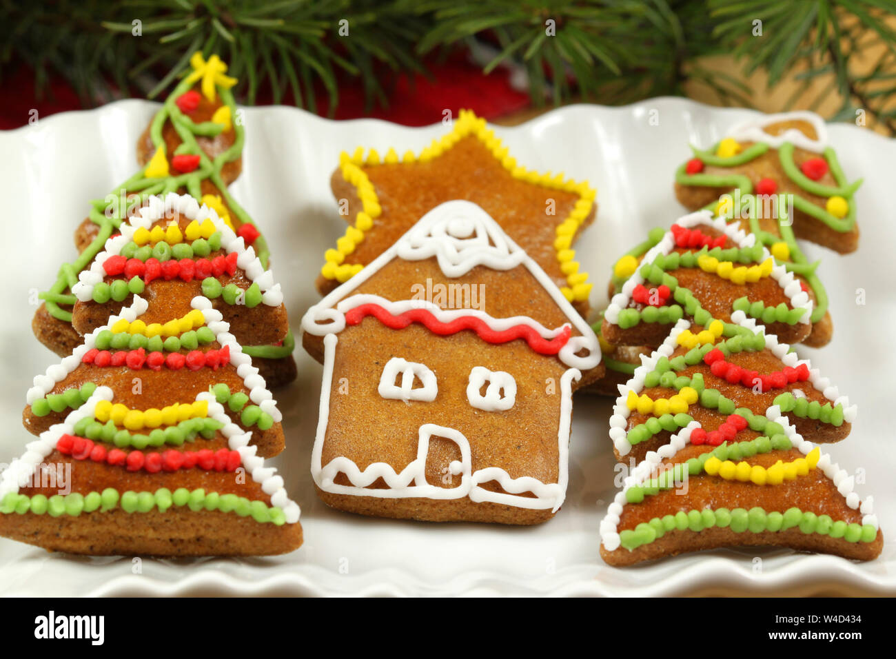 Christmas cookies with colorful sweet decoration Stock Photo - Alamy