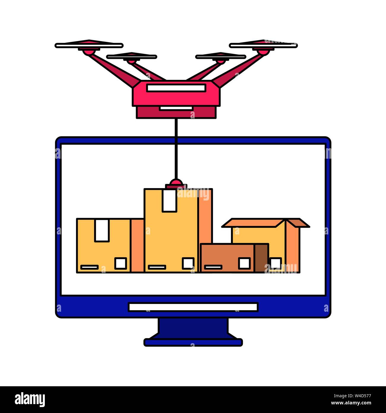 logistic and delivery shipping cartoon Stock Vector Image & Art - Alamy