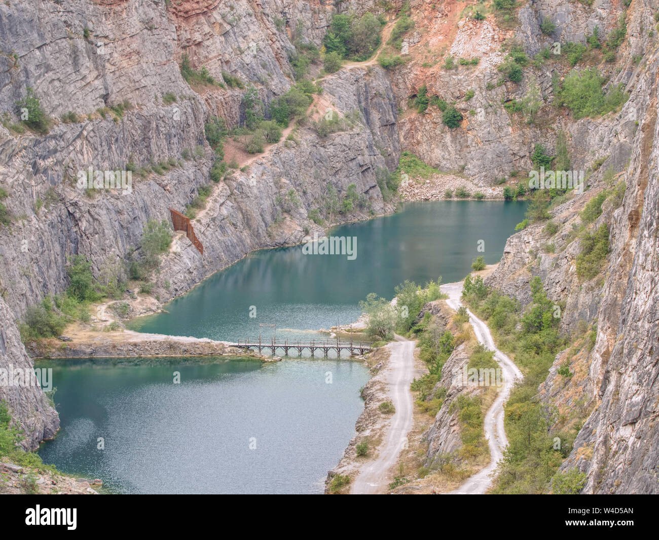 Grand canyon ov abandoned quarry of dolomite source mine. Beautiful ...