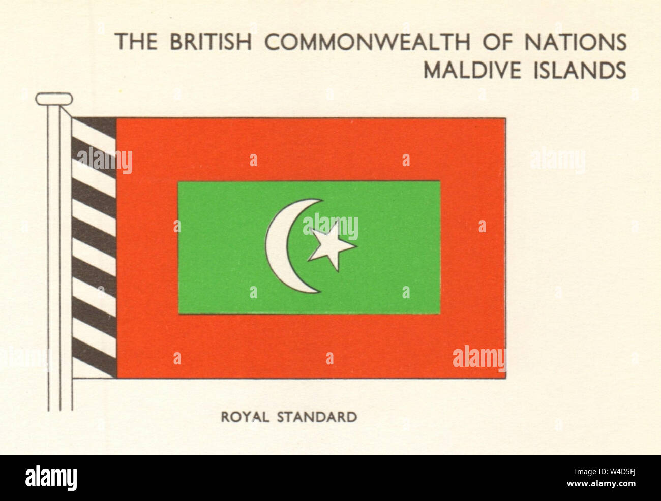 MALDIVES FLAGS. Maldive Islands. Royal Standard 1955 old vintage print ...