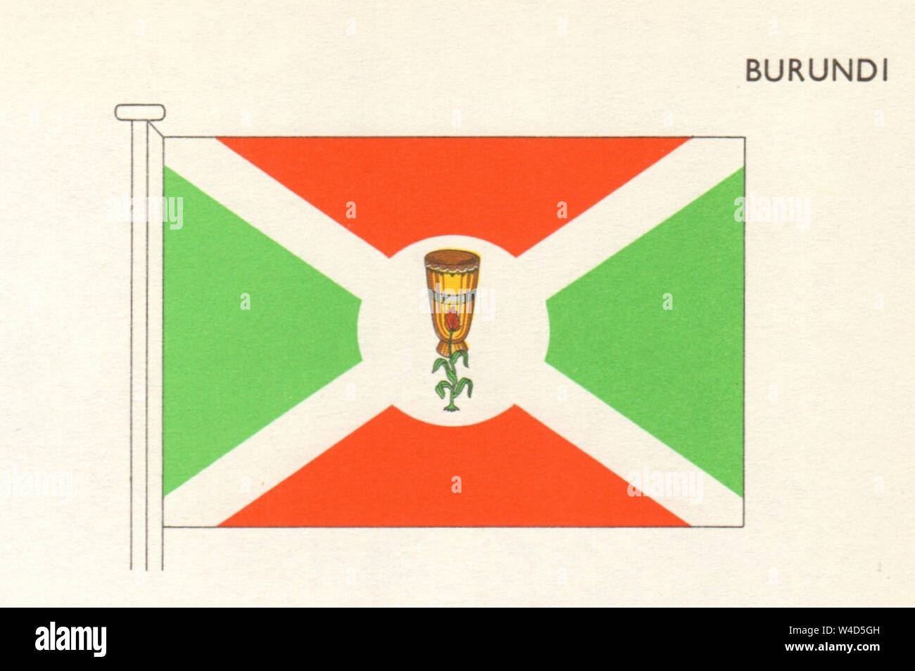 BURUNDI FLAGS. Burundi 1965 old vintage print picture Stock Photo - Alamy