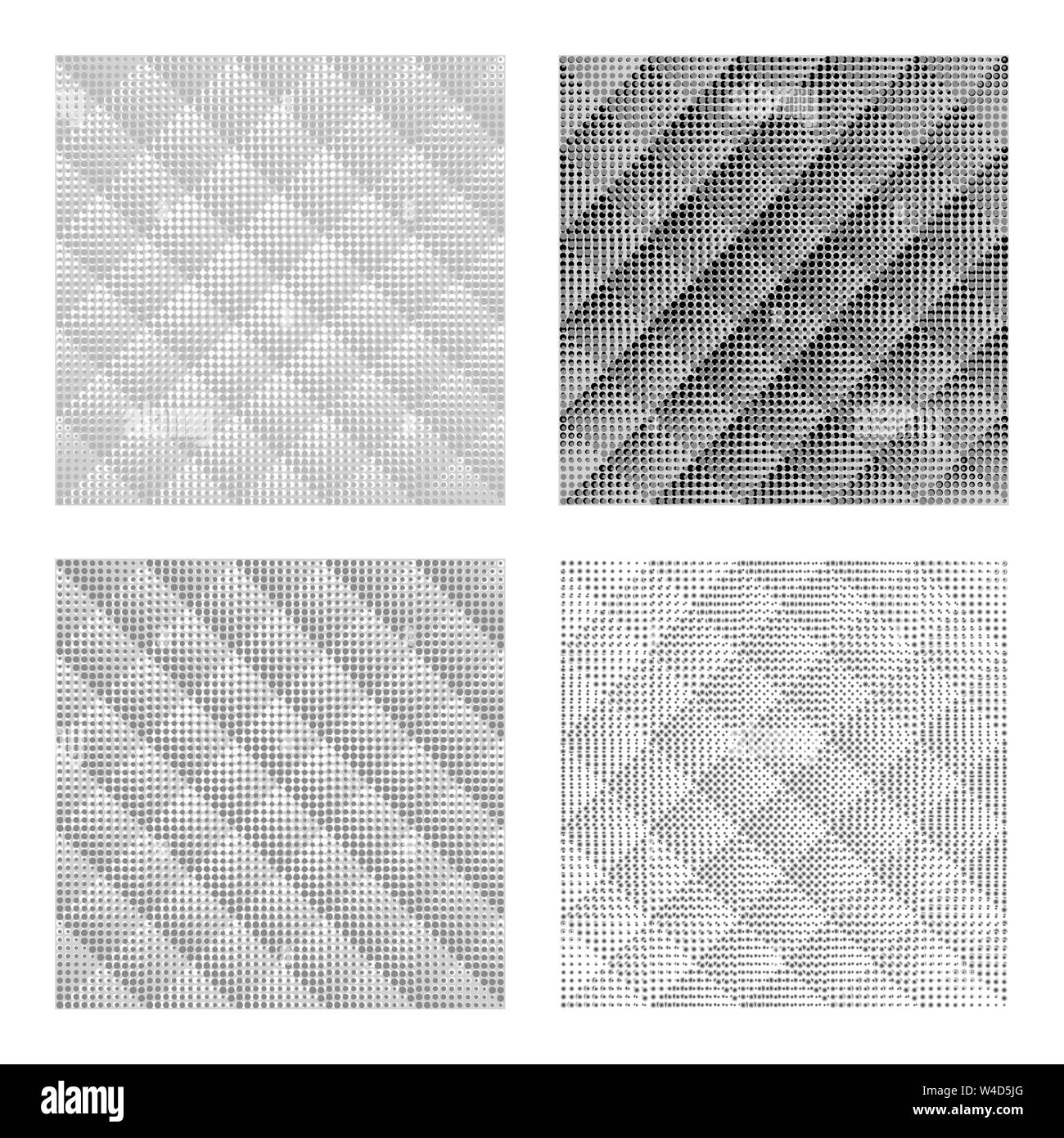 Set Black White Seamless Patterns Abstract Futuristic Wrapping Paper Background Vector Regular