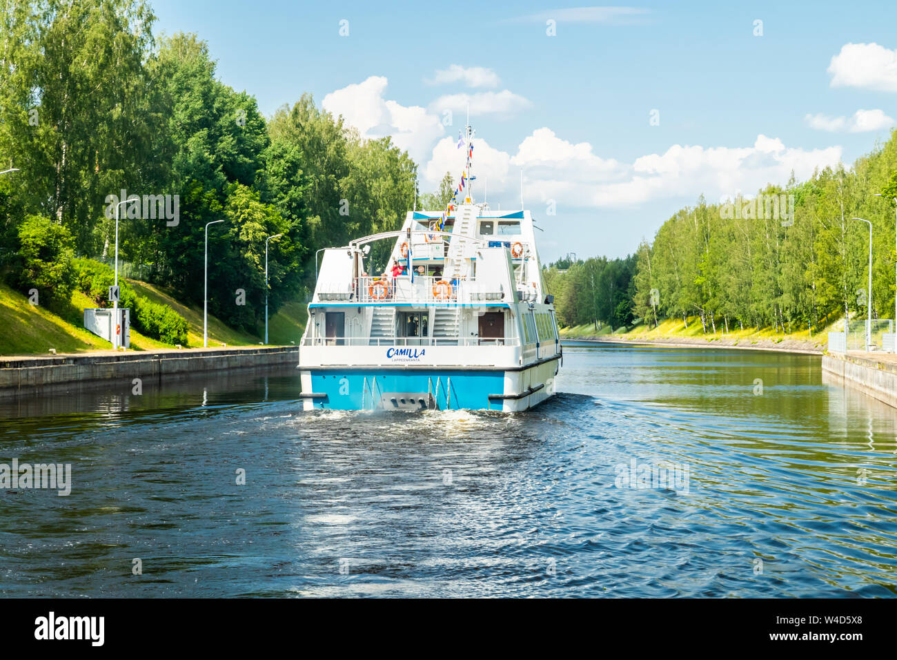 Lappeenranta, Finland - June 20, 2019: cruise ship in Saimaa canal ...