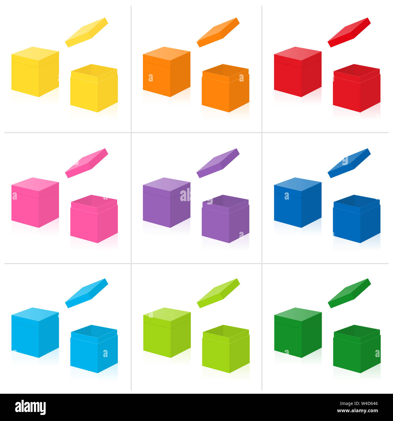 3d boxes hi-res stock photography and images - Alamy