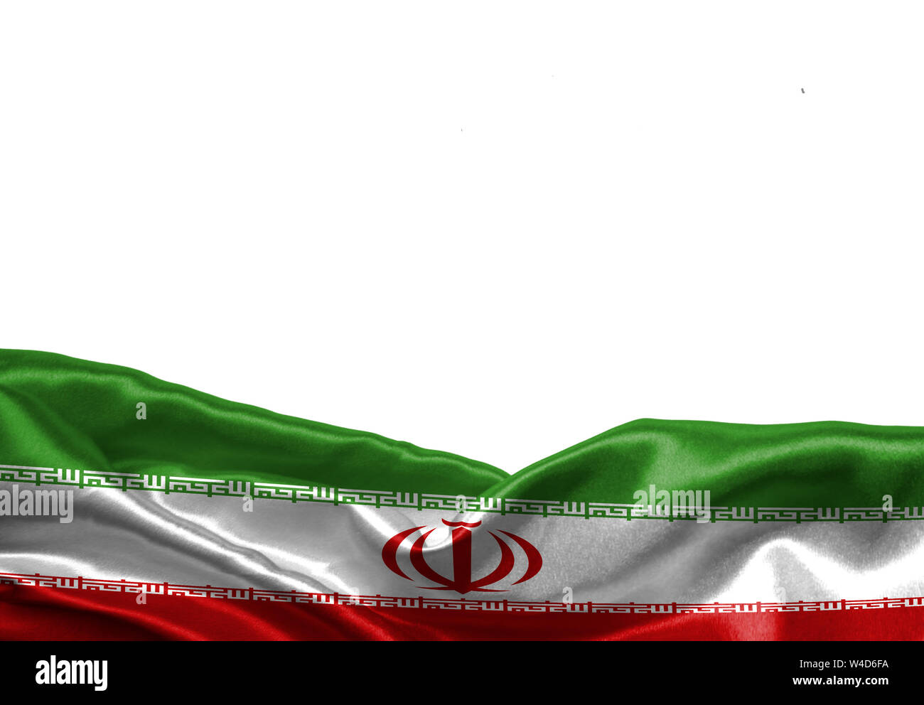 Iran flag isolated on white background with place for your text Stock ...
