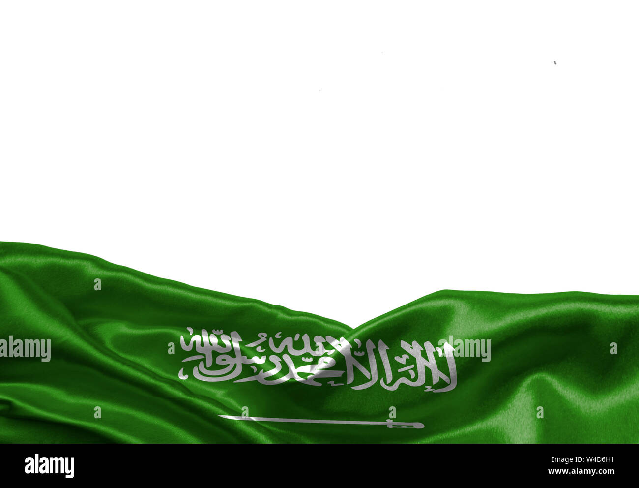 Saudi Arabia flag isolated on white background with place for your text ...