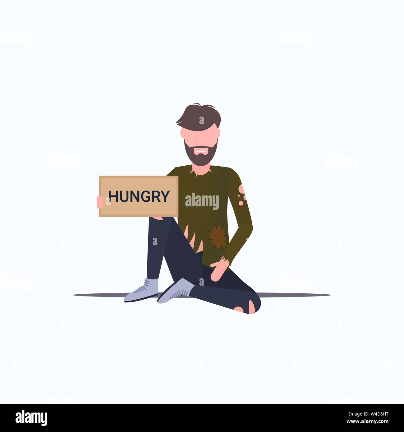 Homeless man begging sign Cut Out Stock Images & Pictures - Alamy