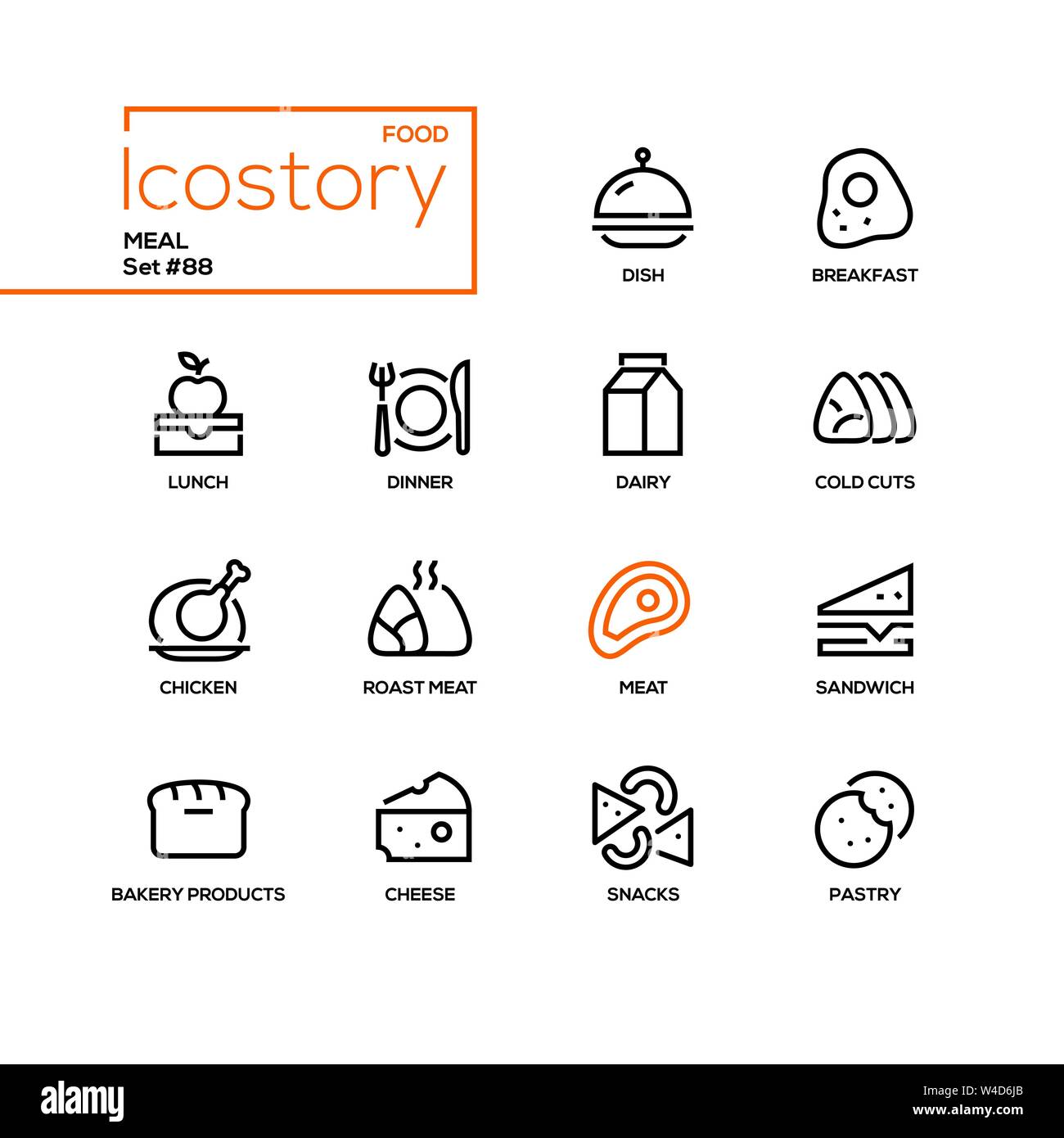 Meal - modern line design style icons set Stock Vector Image & Art - Alamy