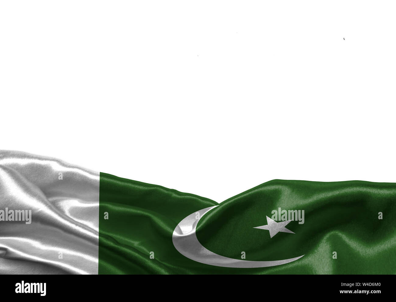 Pakistan flag isolated on white background with place for your text ...