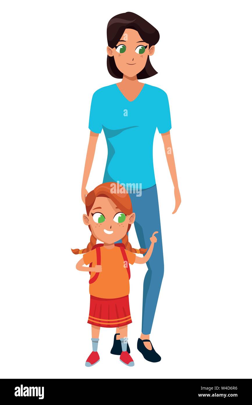 Family single mother with kid Stock Vector Image & Art - Alamy