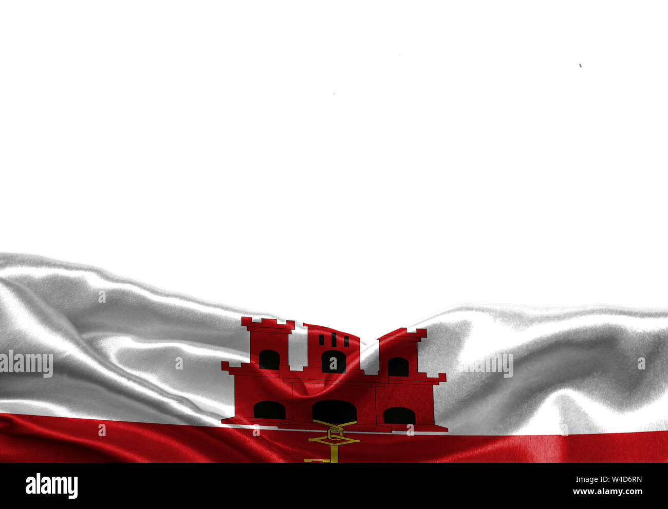 Gibraltar flag isolated on white background with place for your text ...