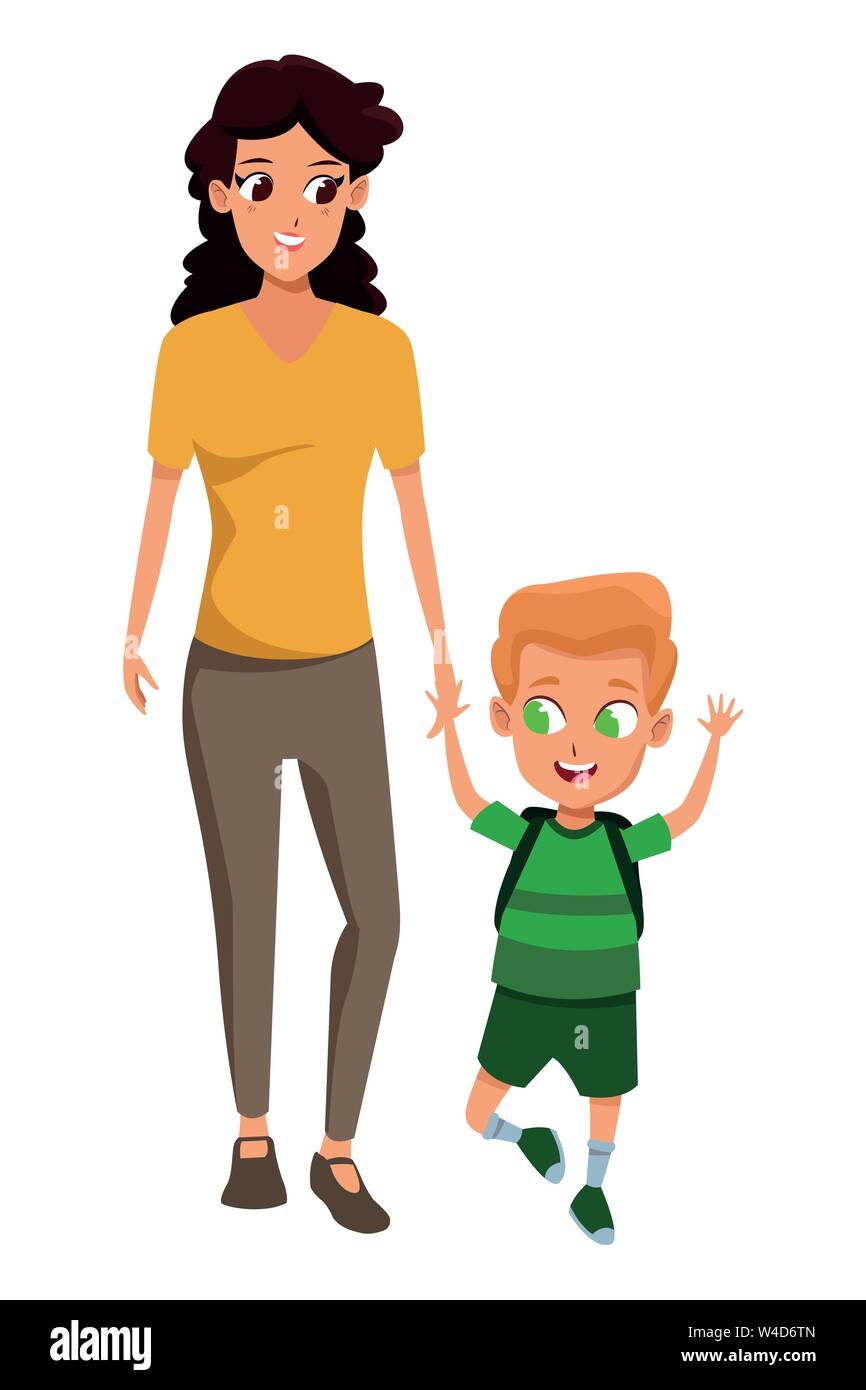 Family single parent with children cartoon Stock Vector Image & Art - Alamy Family single parent with children cartoon Stock Vector Image & Art - Alamy