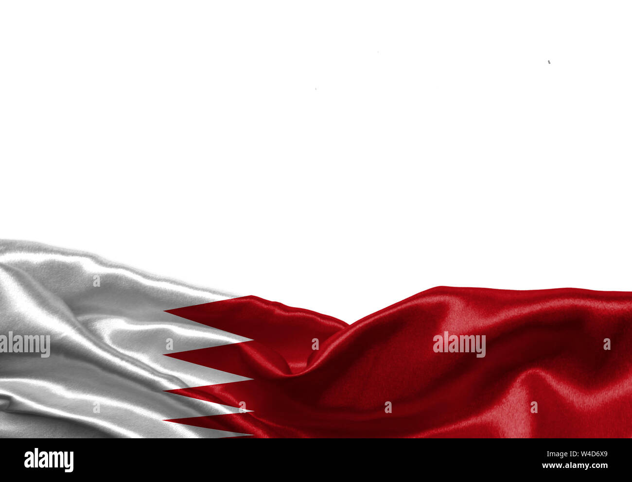 Bahrain flag isolated on white background with place for your text ...