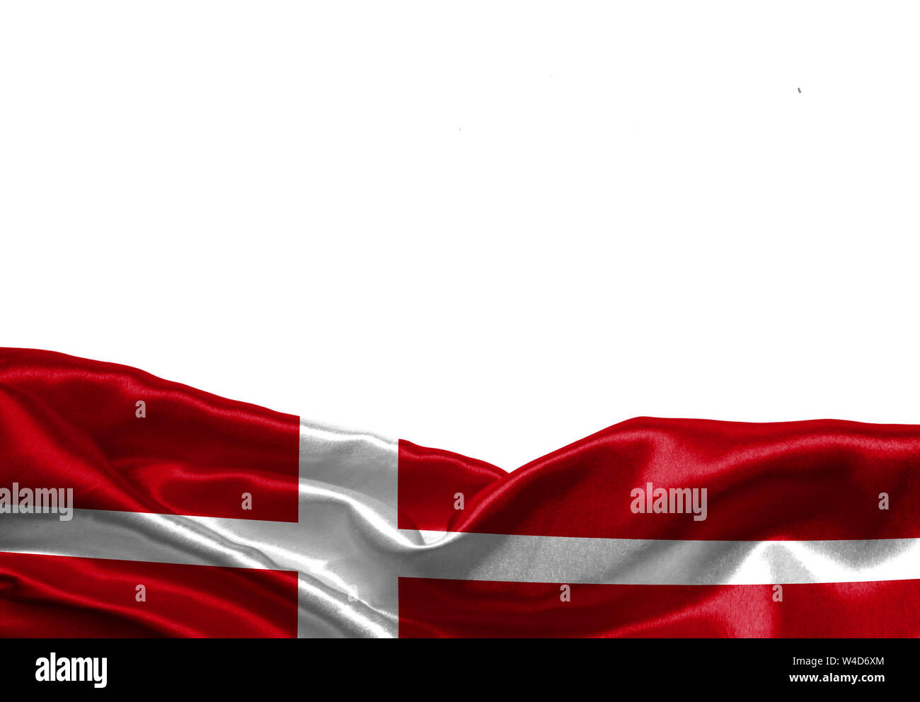 Denmark flag isolated on white background with place for your text ...