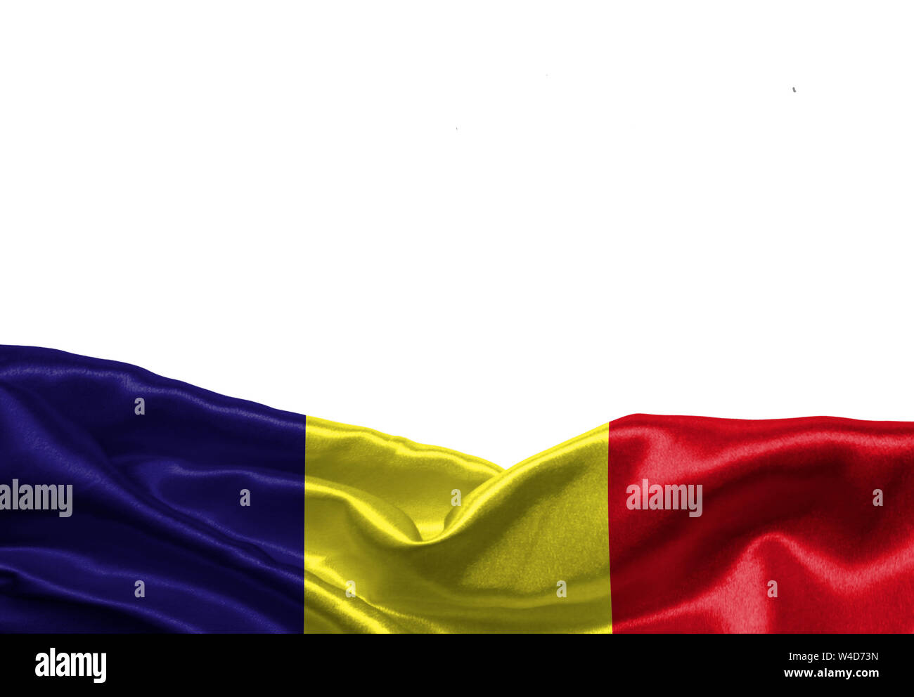 Romania flag isolated on white background with place for your text ...