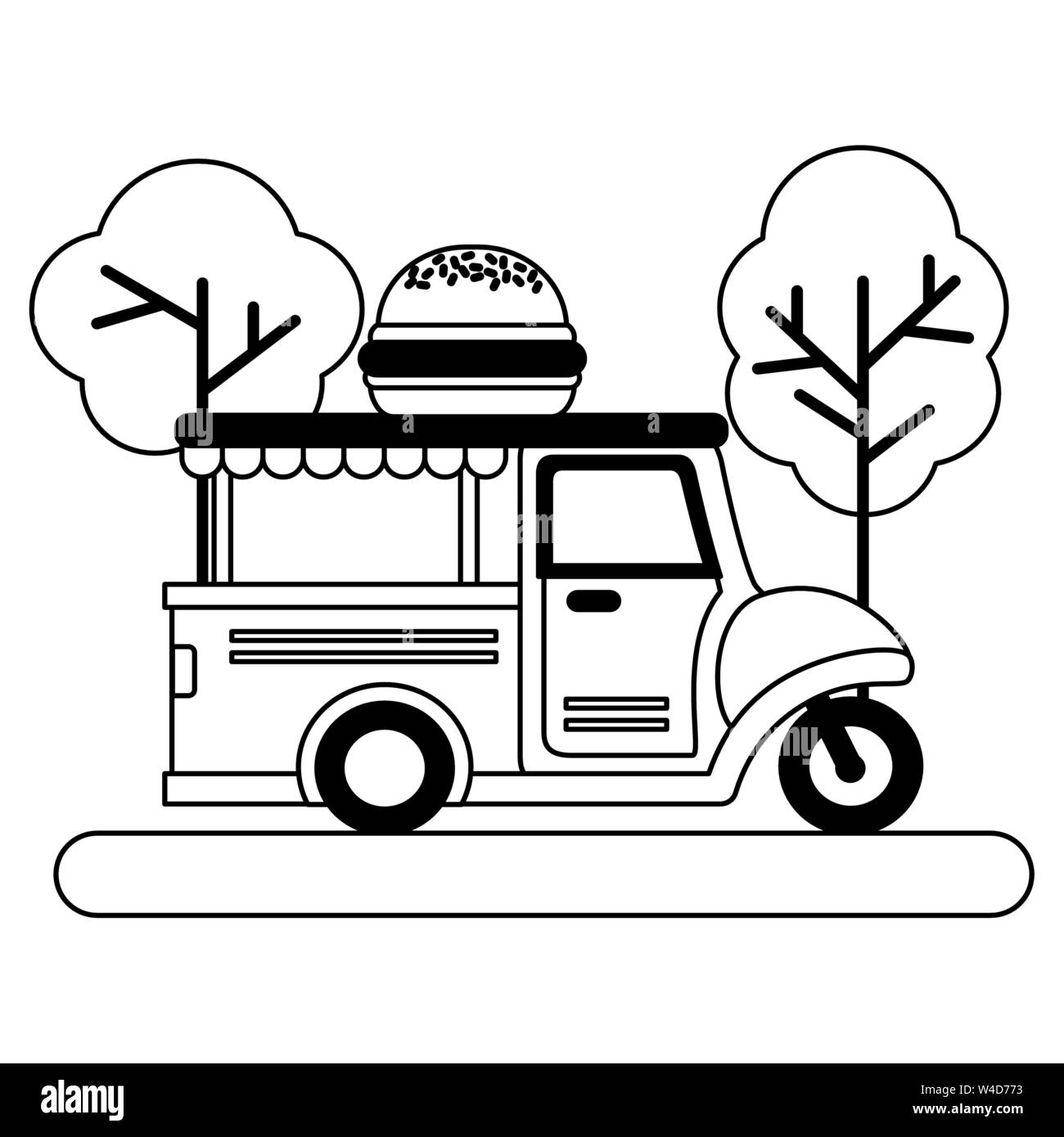 Burger van background Cut Out Stock Images & Pictures - Alamy