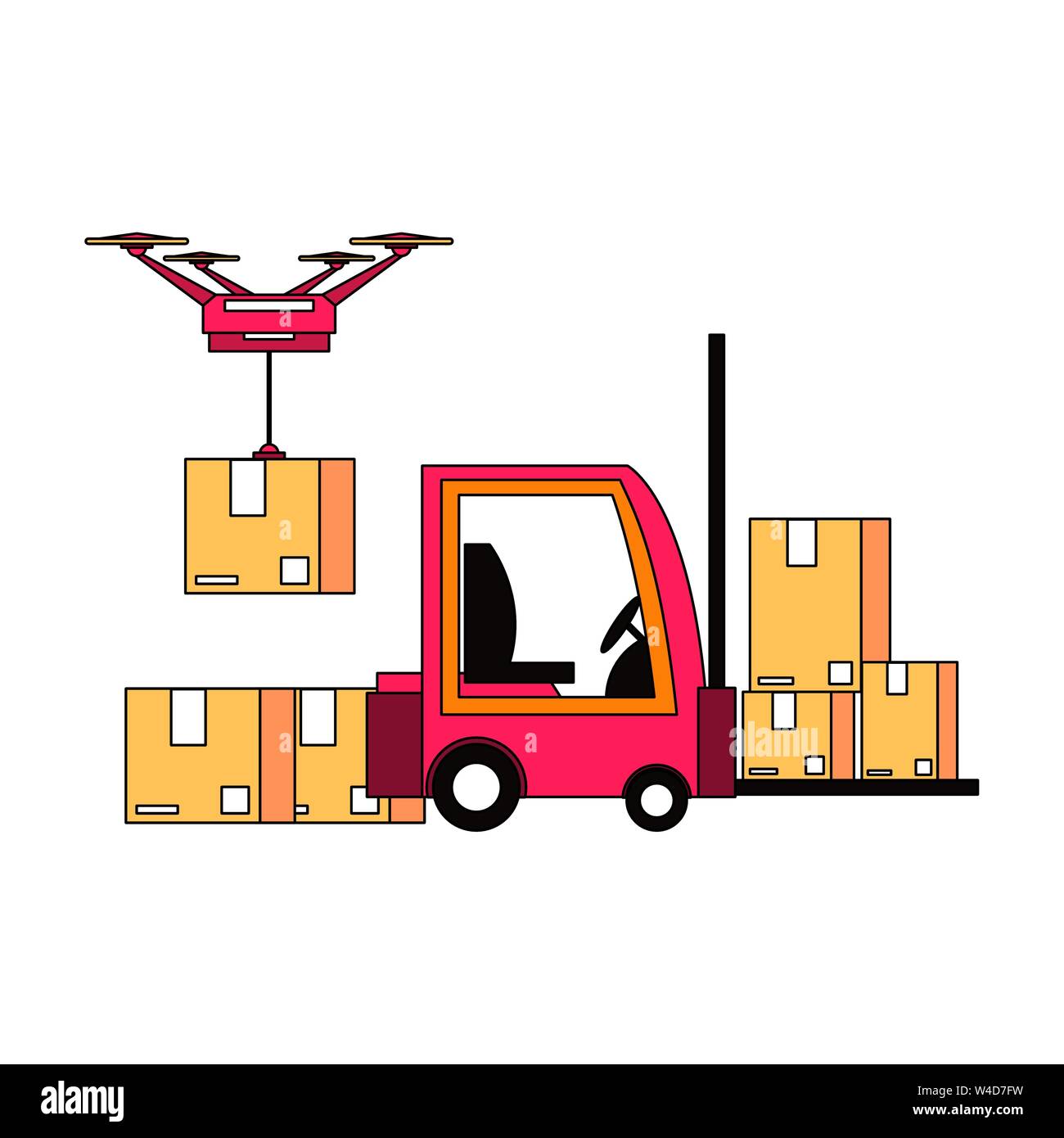 logistic and delivery shipping cartoon Stock Vector Image & Art - Alamy