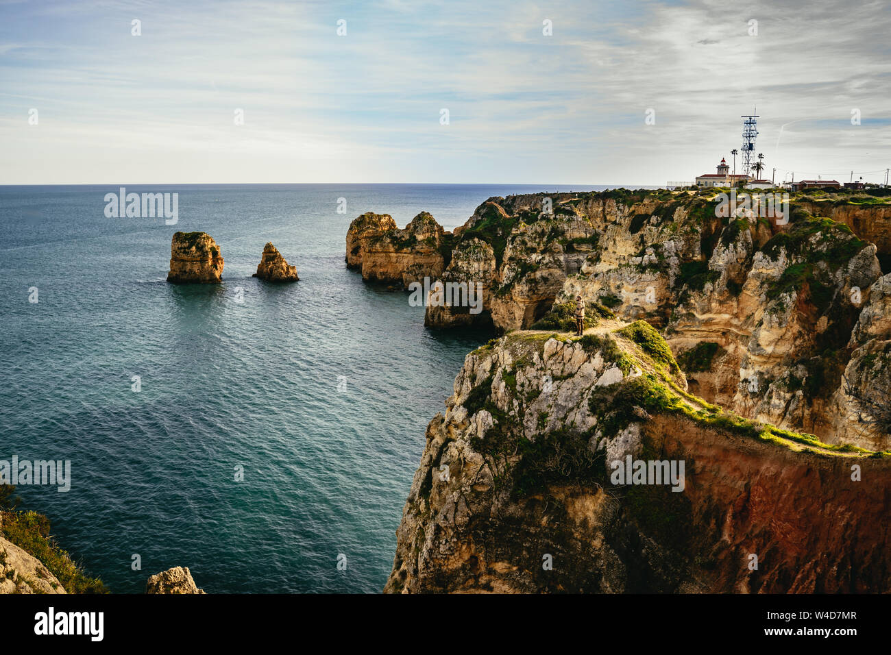 View of eroded sea stacks and limestone cliffs Stock Photo - Alamy