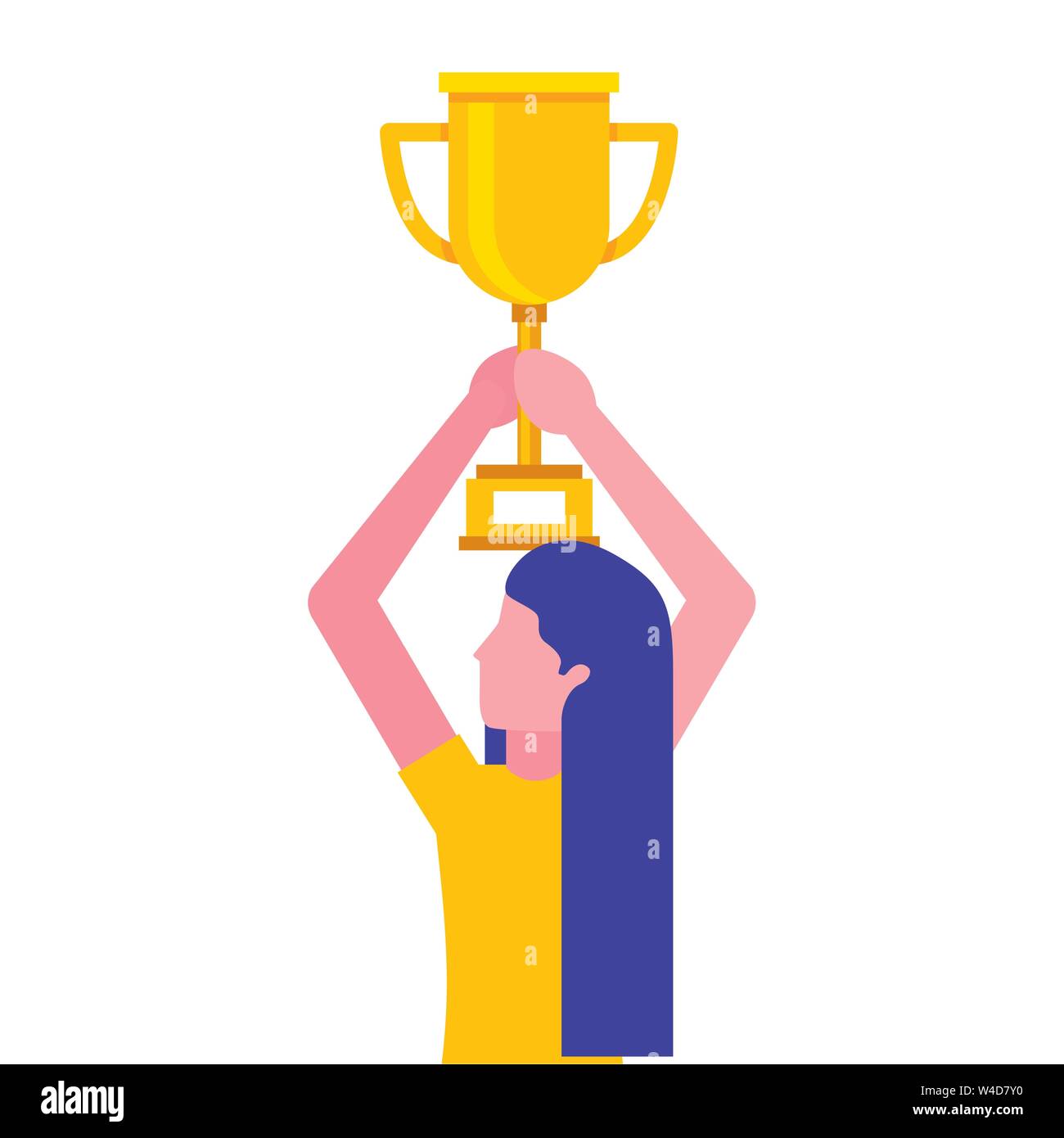 woman holding trophy award design Stock Vector Image & Art - Alamy