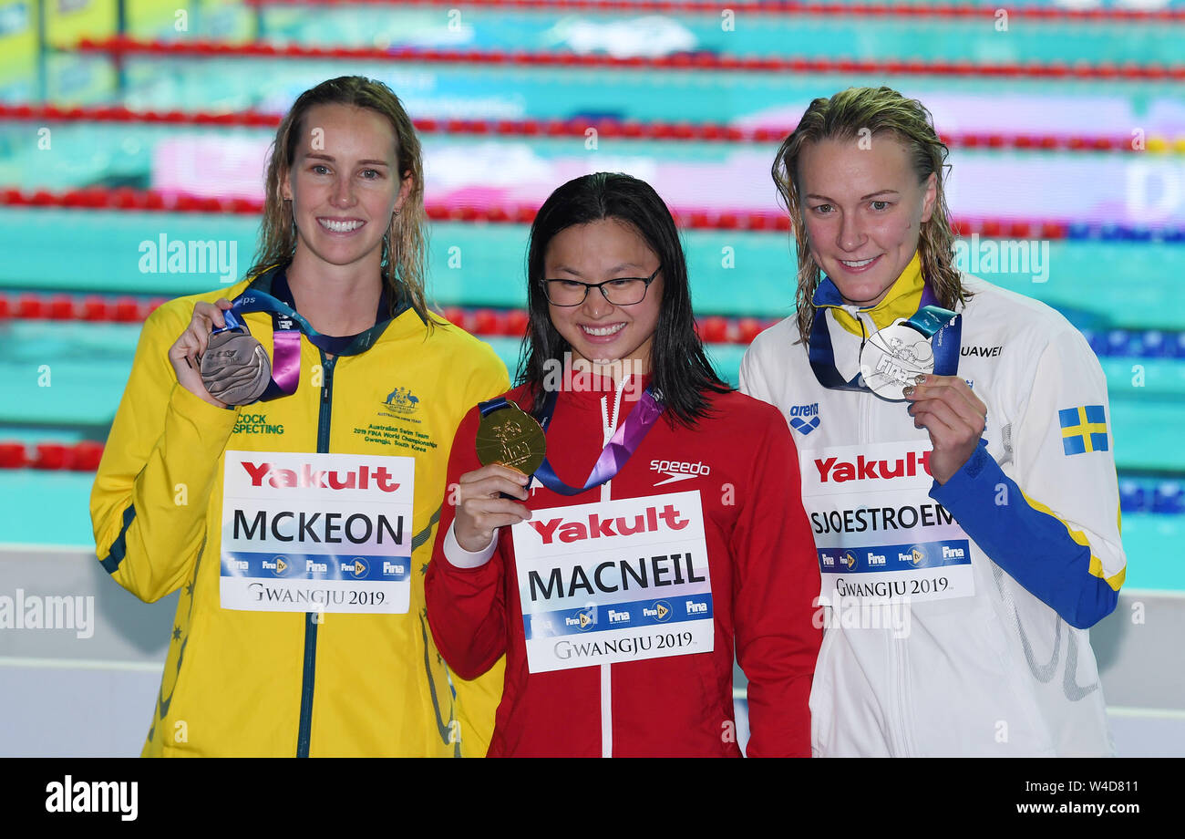 Gwangju, South Korea. 22nd July, 2019. Gold medalist Margaret MacNeil ...