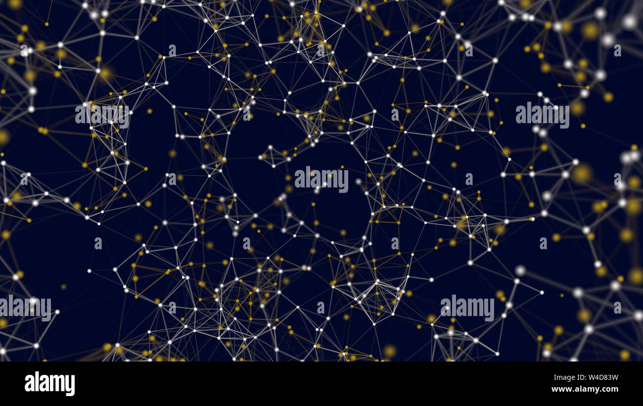 Abstract yellow and white connected network Stock Photo - Alamy