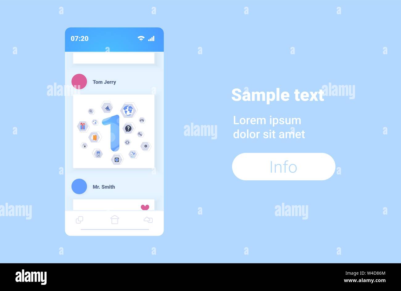 smartphone screen with different applications adaptive user interface ...