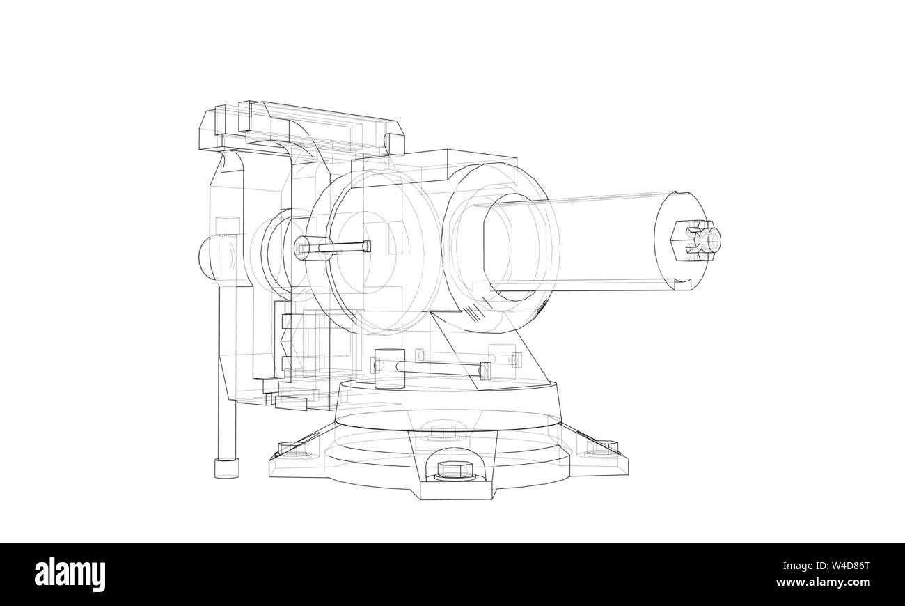 Outline vise vector. Wire-frame style. The layers of visible and ...