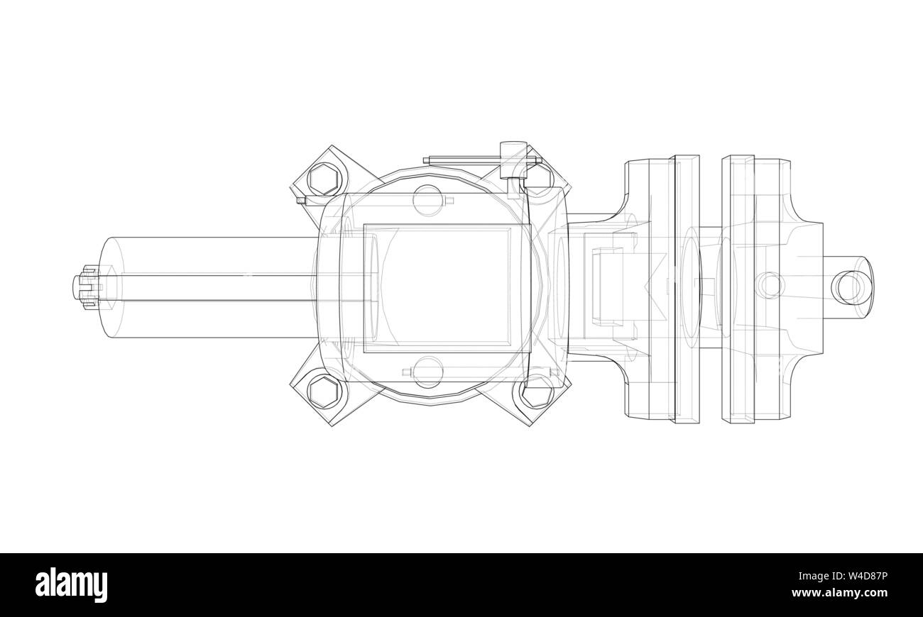 Outline vise vector. Wire-frame style. The layers of visible and ...