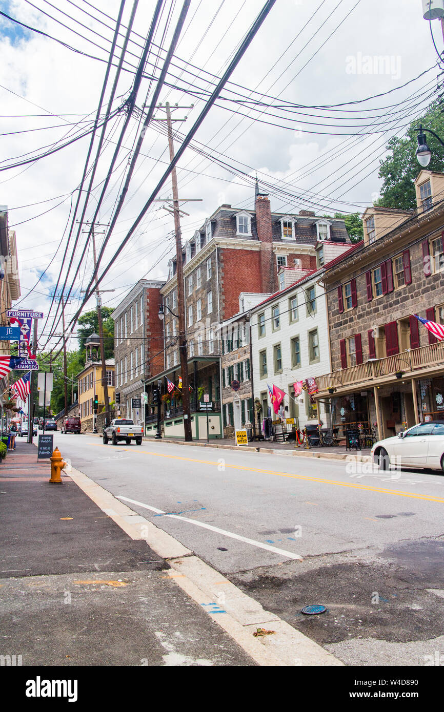 Main street of Old Ellicott City Stock Photo - Alamy