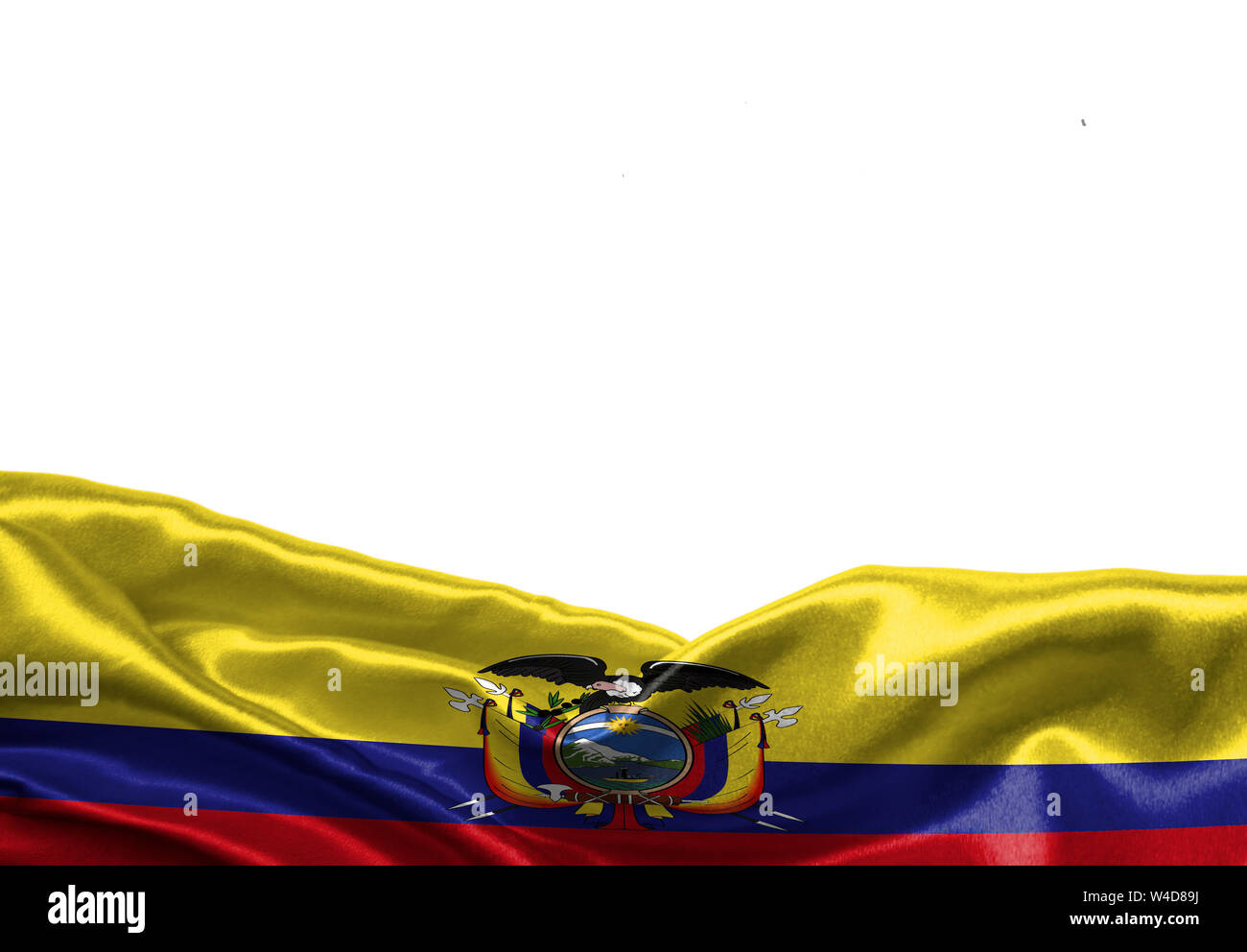 Ecuador flag isolated on white background with place for your text ...
