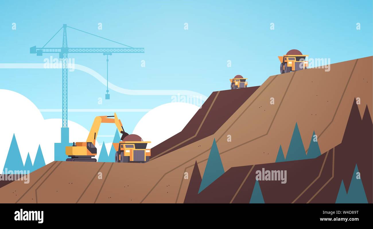 professional equipment working on coal mine production extraction ...