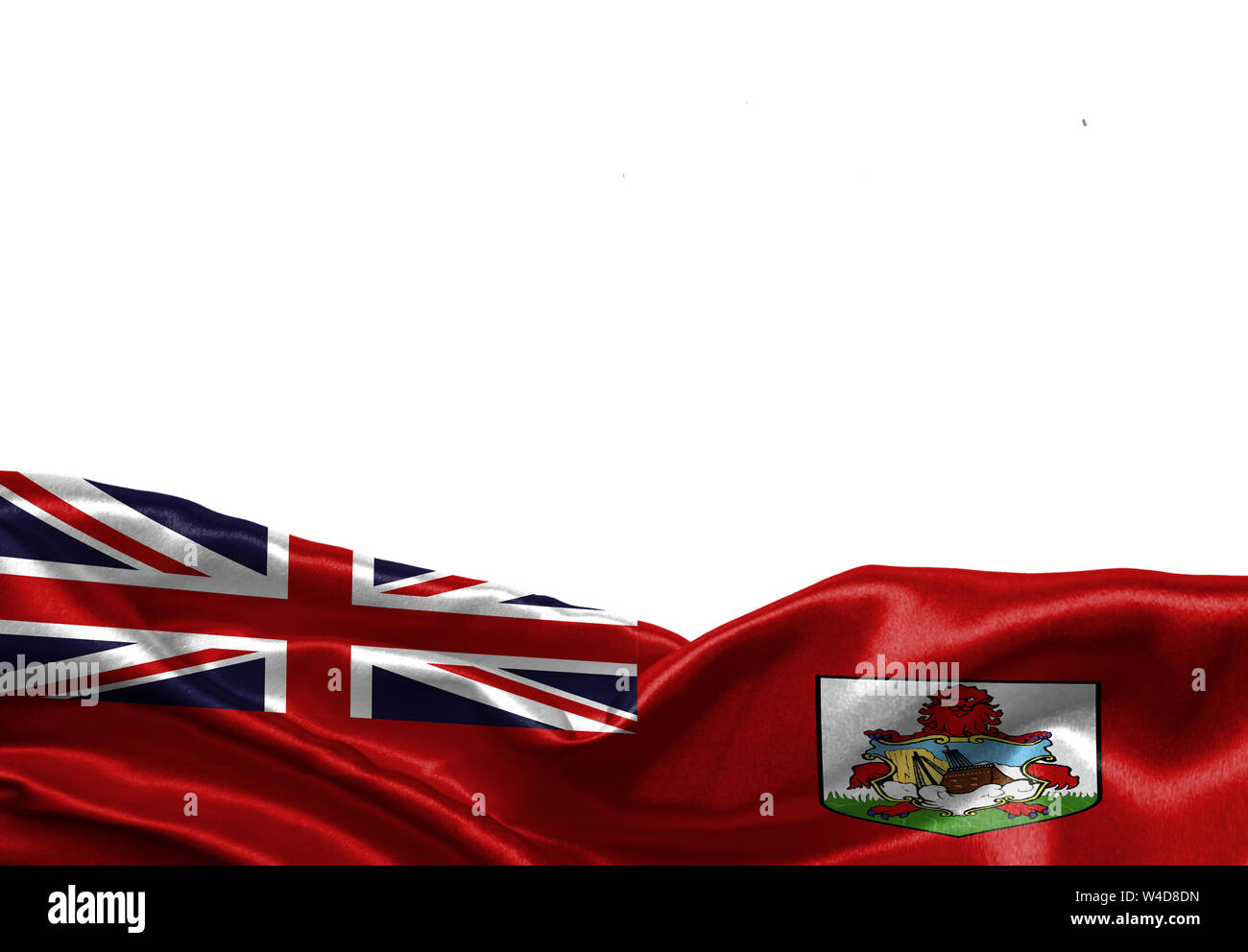 Bermuda Islands flag isolated on white background with place for your ...