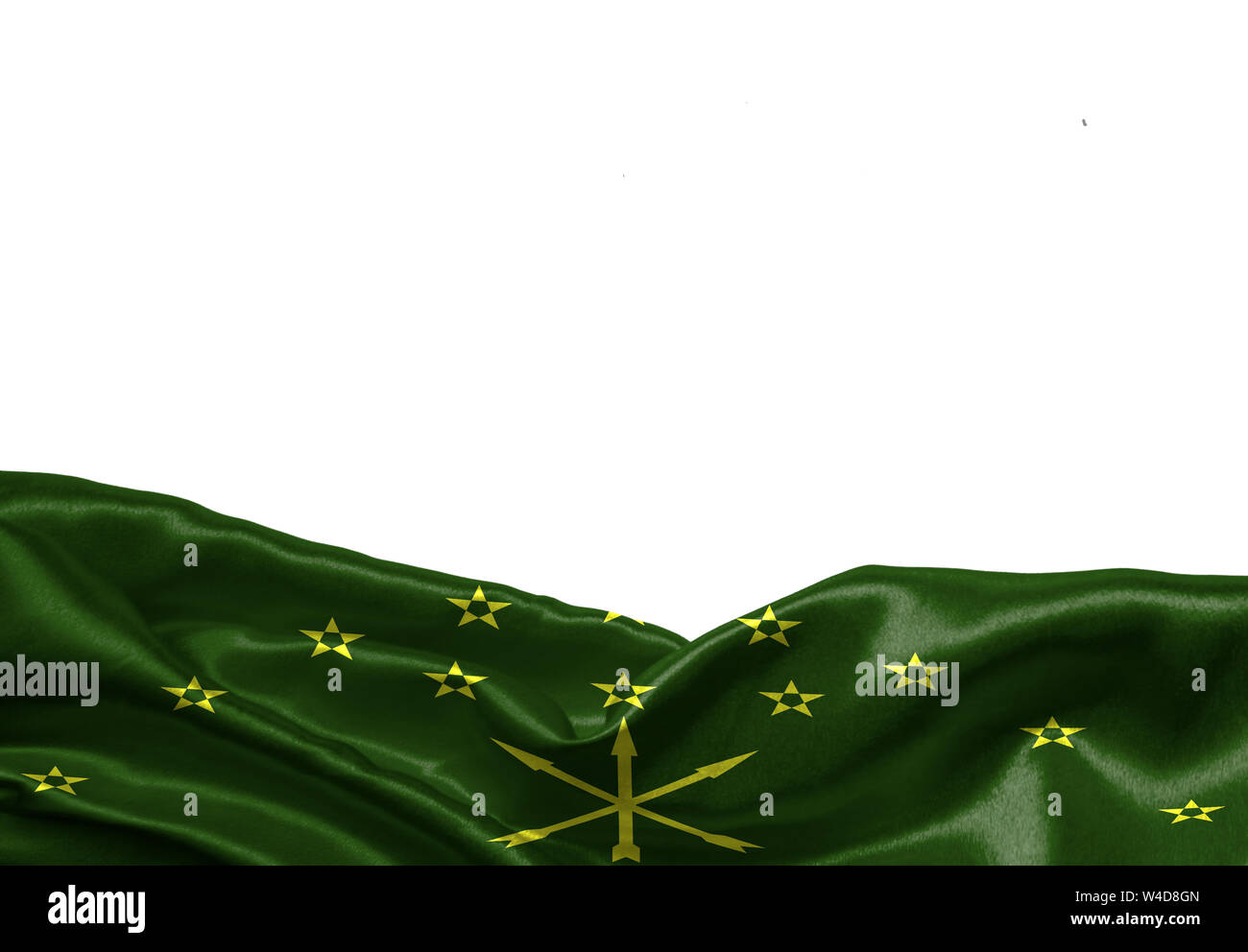 Adygea flag isolated on white background with place for your text Stock ...