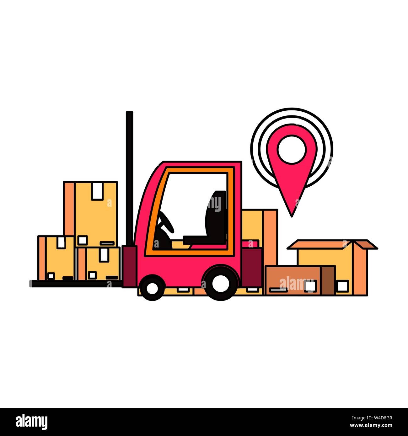 logistic and delivery shipping cartoon Stock Vector Image & Art - Alamy
