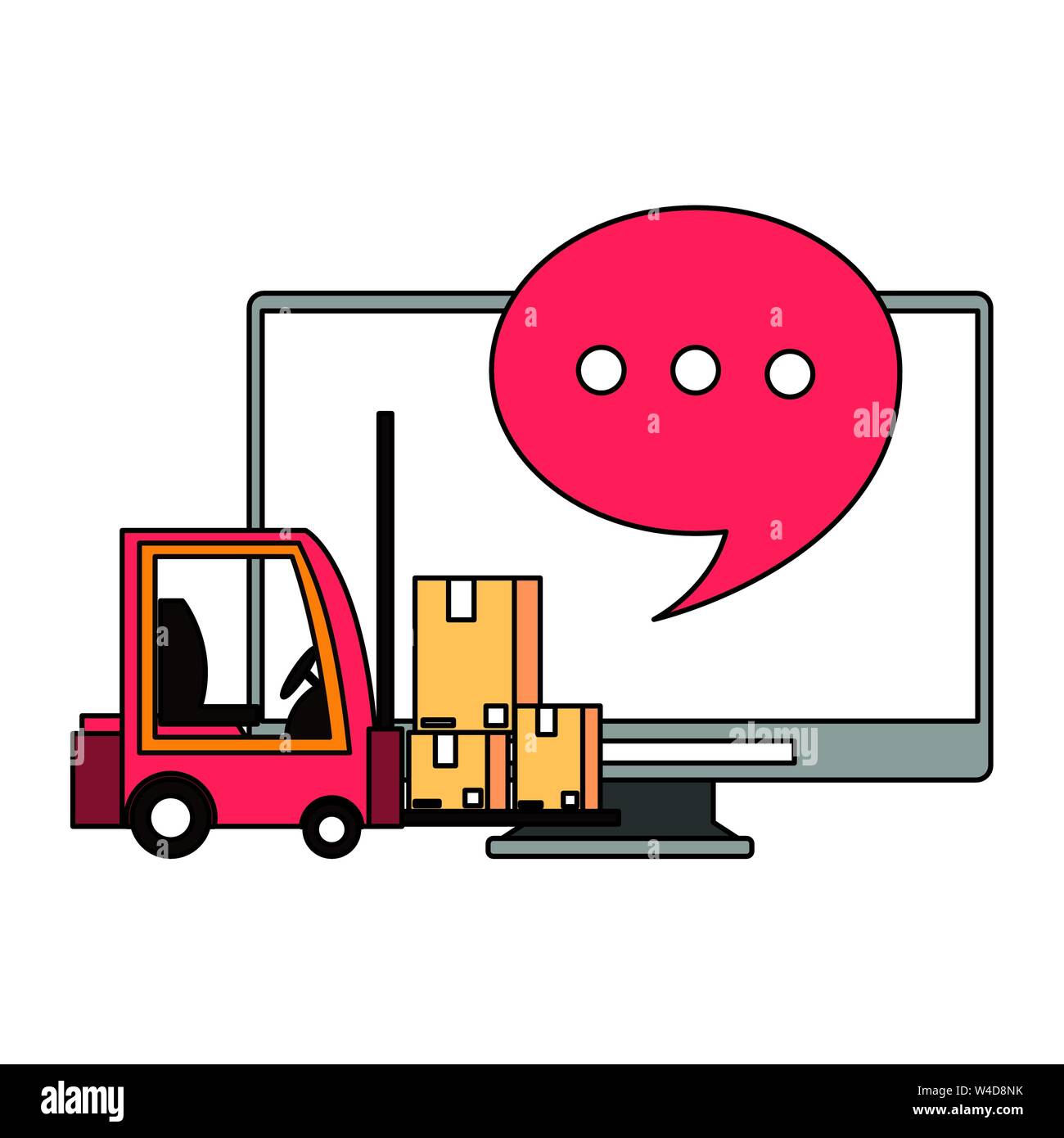 logistic and delivery shipping cartoon Stock Vector Image & Art - Alamy