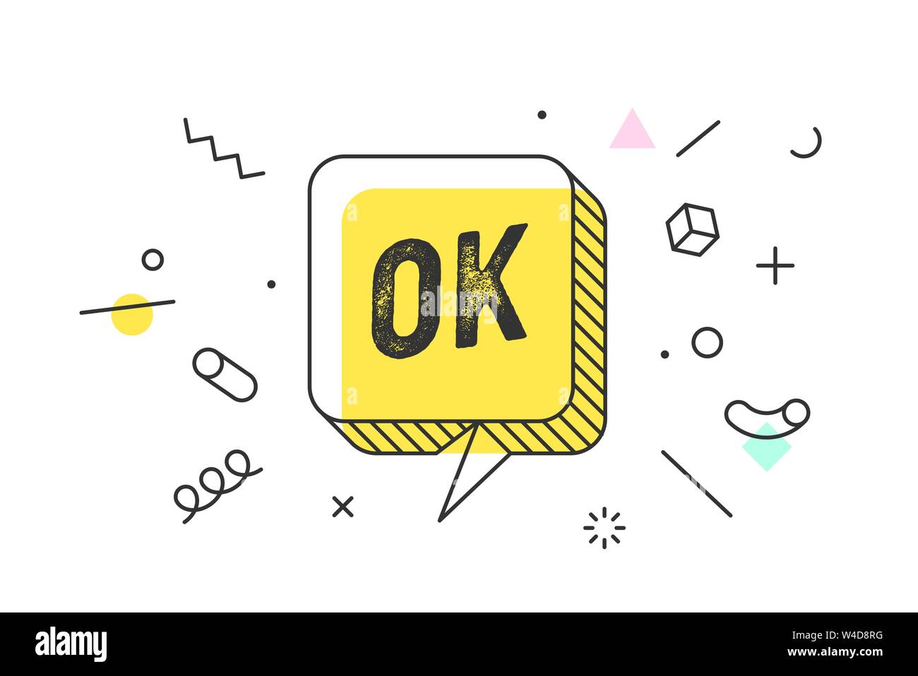 OK. Banner, speech bubble, poster and sticker concept Stock Vector ...